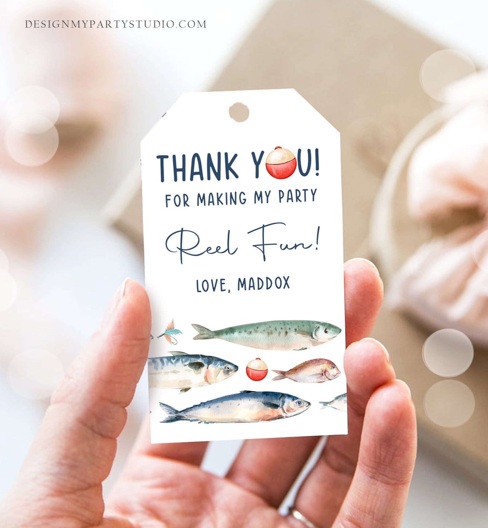 Editable Fishing Birthday Favor Tags Fishing Favors Thank You Tags the ...
