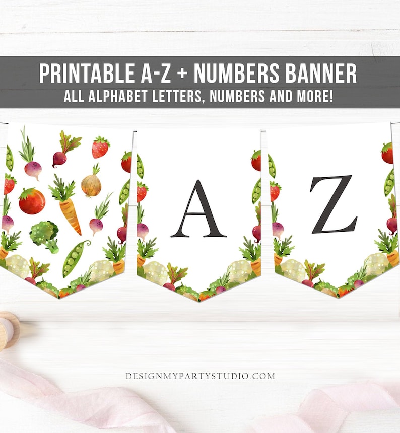 Farmers Market A-Z Banner Alphabet Numbers Banner Baby Shower - Etsy