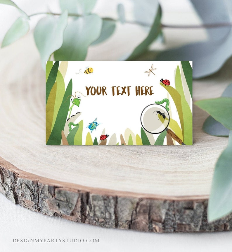 Editable Food Labels Bug Birthday Insect Party Place Card Tent - Etsy