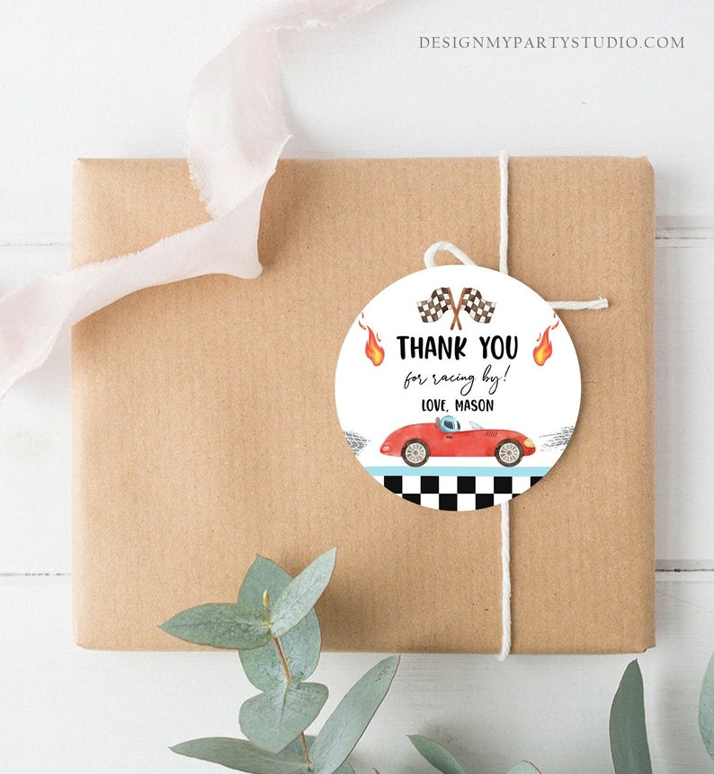 Editable Racing Favor Tags Race Car Birthday Thank You Label - Etsy