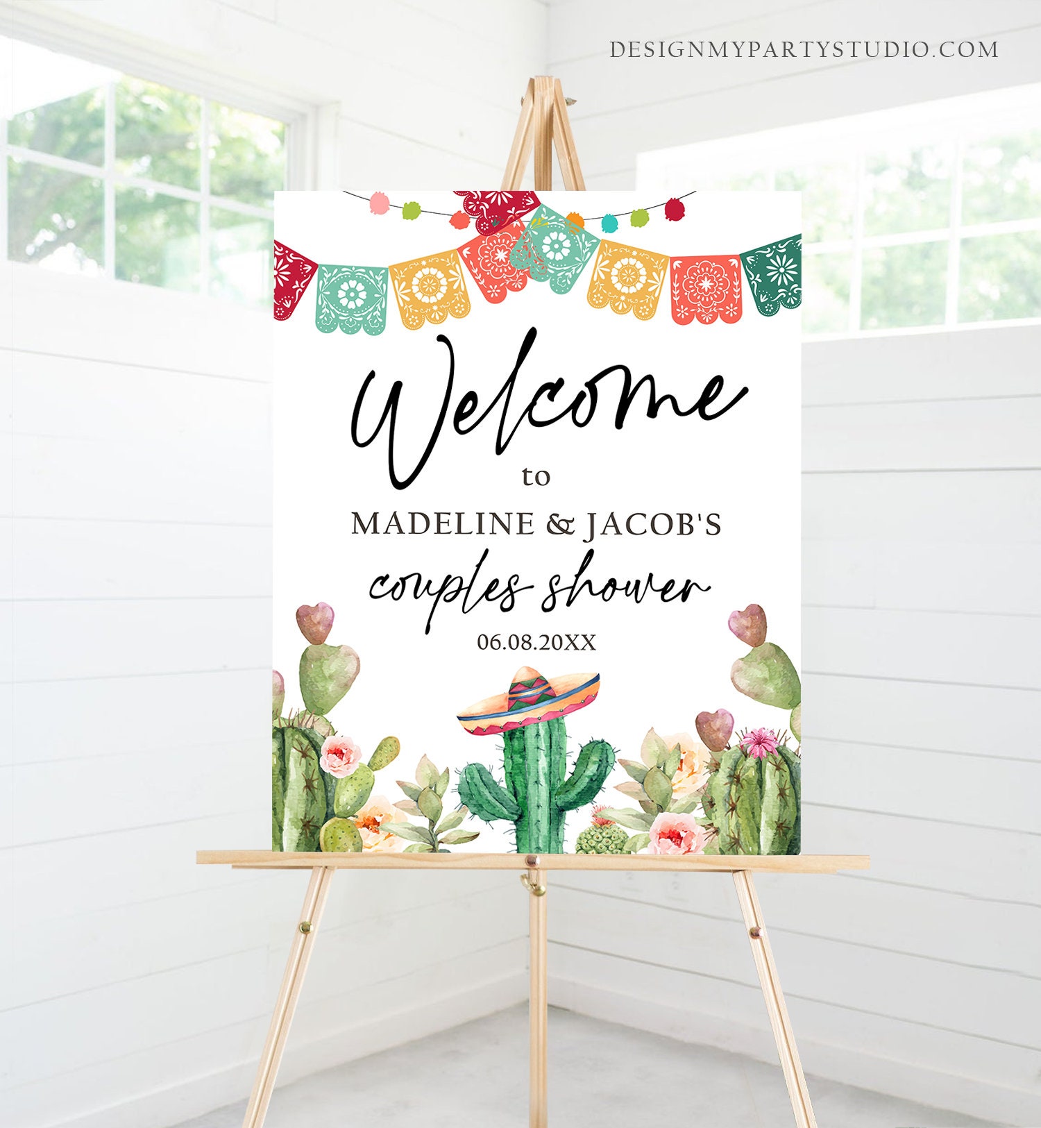 Editable Fiesta Cactus Welcome Sign Couples Shower Welcome - Etsy