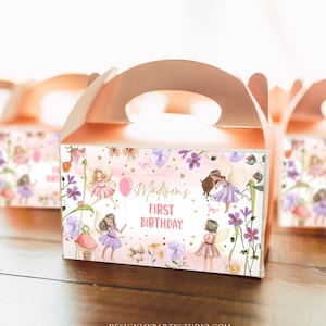 Editable Fairy Birthday Gable Gift Box Label Fantasy Fairies Birthday ...
