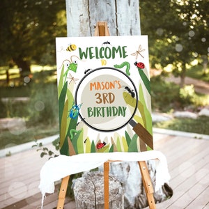 Editable Bug Birthday Welcome Sign Boy Bug Party Outdoor Bug - Etsy