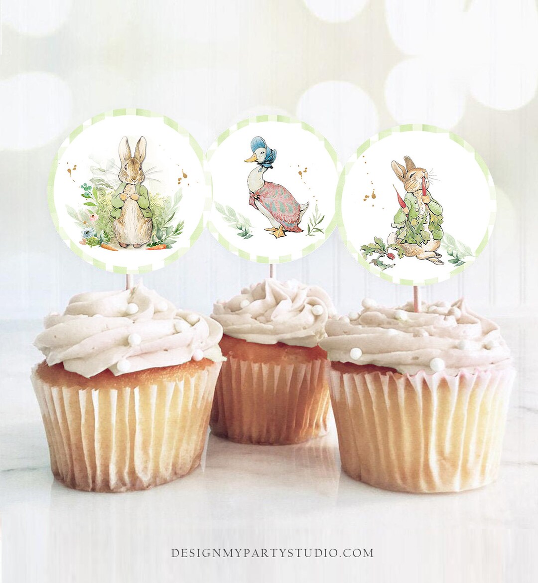 Peter Rabbit Cupcake Toppers Peter Rabbit 1st Baby Shower - Etsy