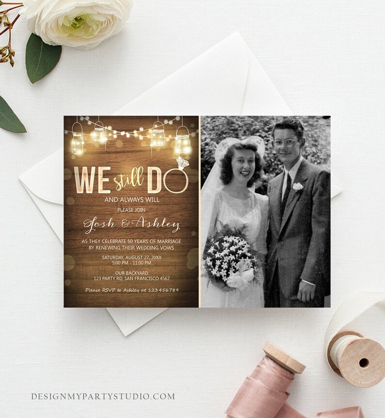 Editable We Still Do Wedding Anniversary Invitation Rustic - Etsy