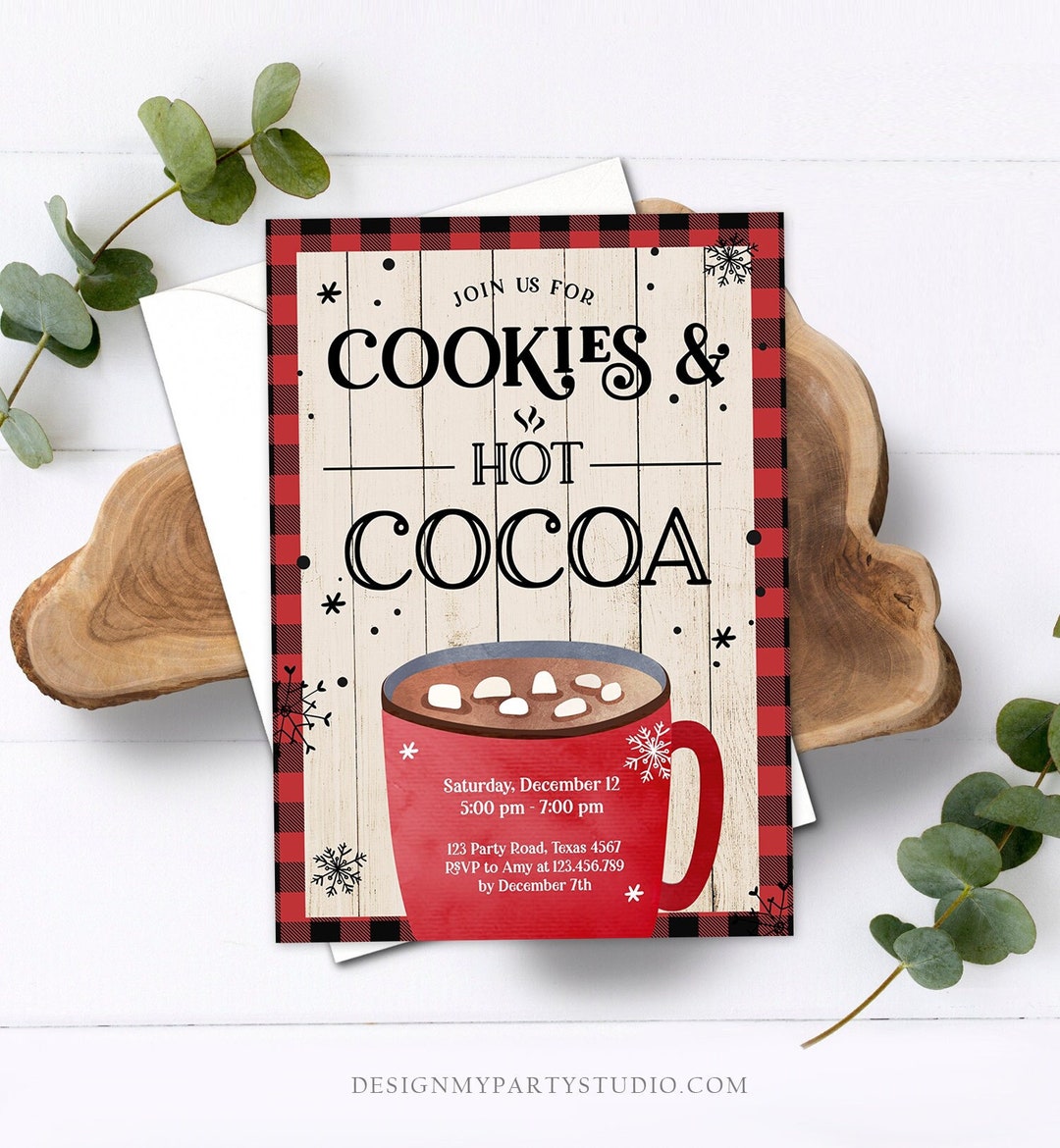 Editable Cookies and Cocoa Invitation Hot Cocoa Party Invite Hot ...