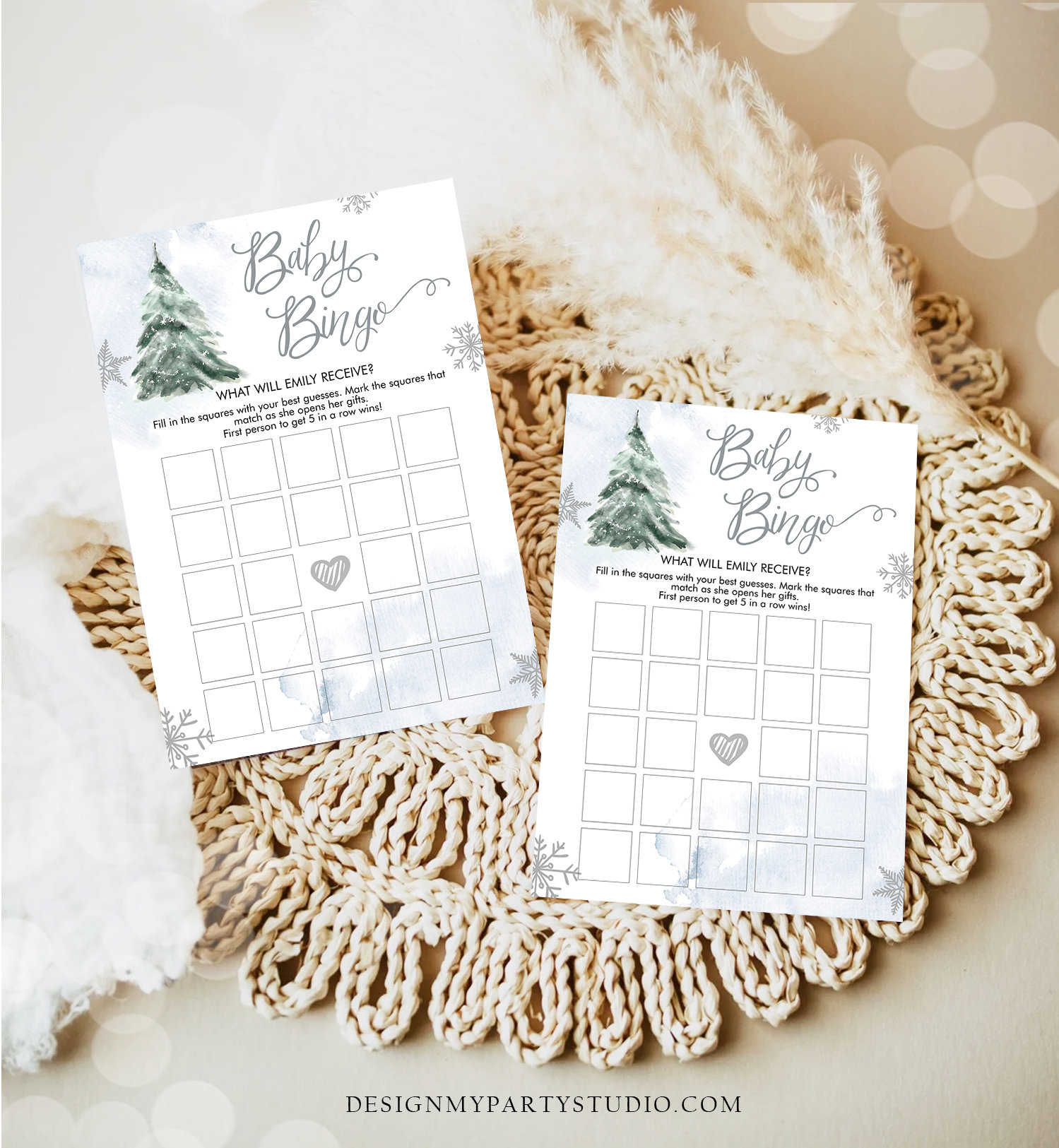 Editable Baby Bingo Baby Shower Game Winter Baby Shower Cold Outside ...