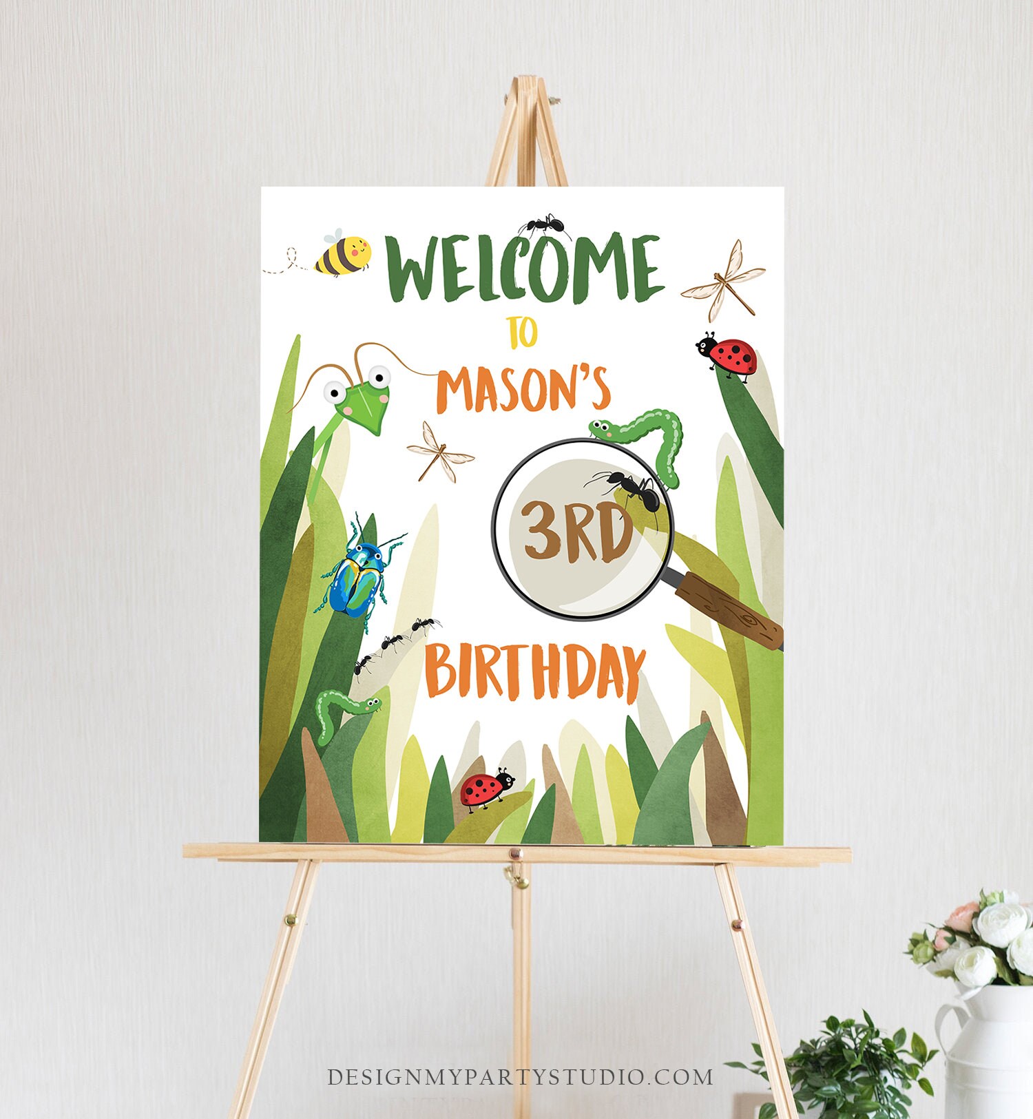 Editable Bug Birthday Welcome Sign Boy Bug Party Outdoor Bug - Etsy