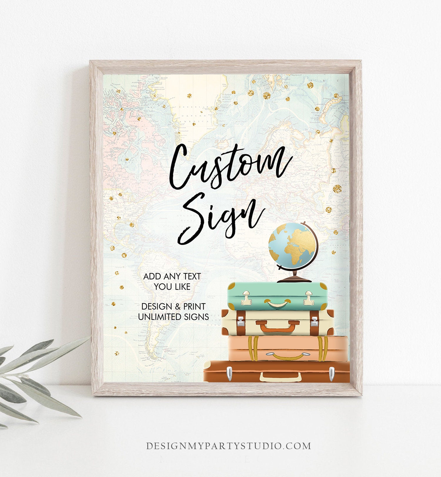 Editable Custom Sign Travel Adventure Baby Shower Sign Bridal | Etsy