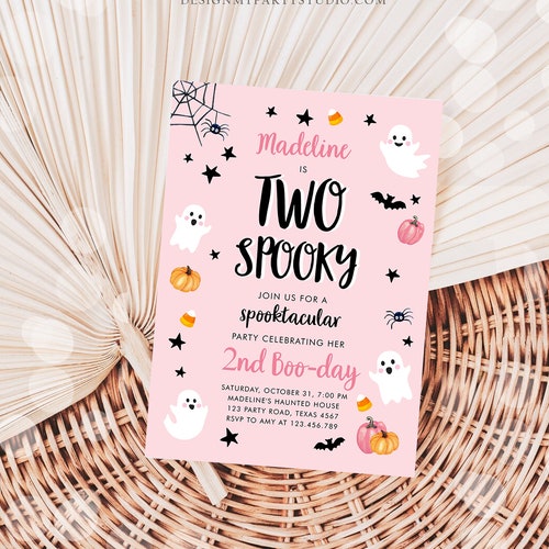 HALLOWEEN 2nd Birthday Invitation TWO Spooky Boo-thday Party - Etsy