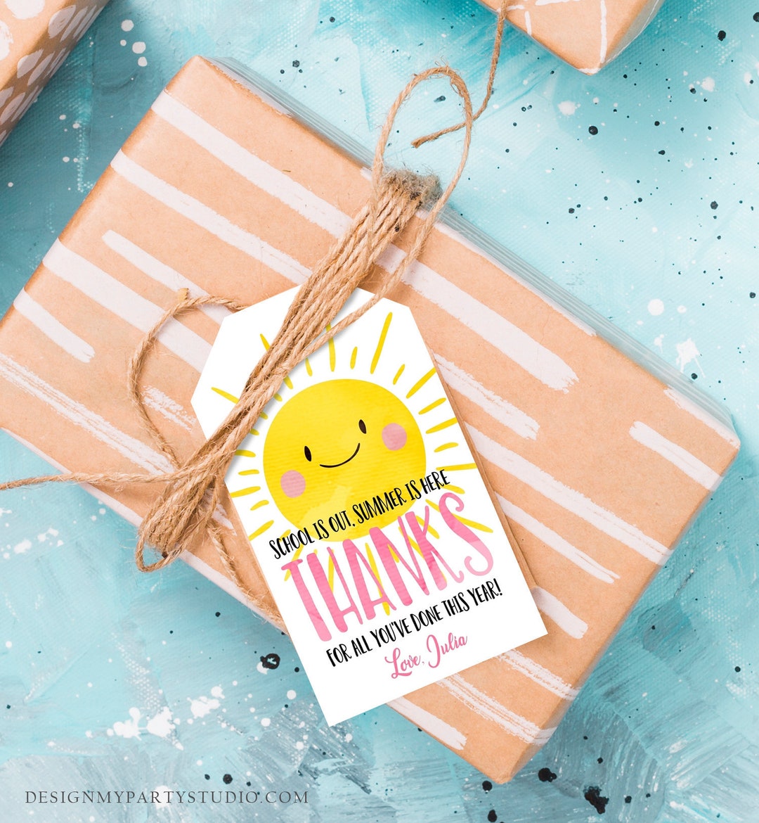 Editable Teacher Appreciation Gift Tags Sunshine Thank You Tag Schools ...
