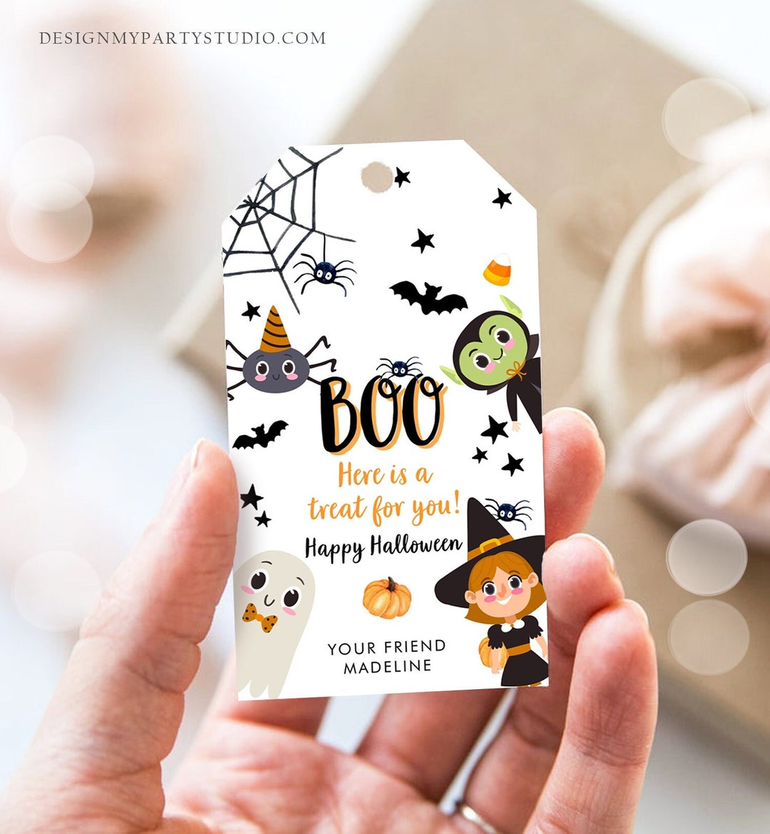 Editable Halloween Favor Tags Boo Gift Tags Costume Party Trick or ...