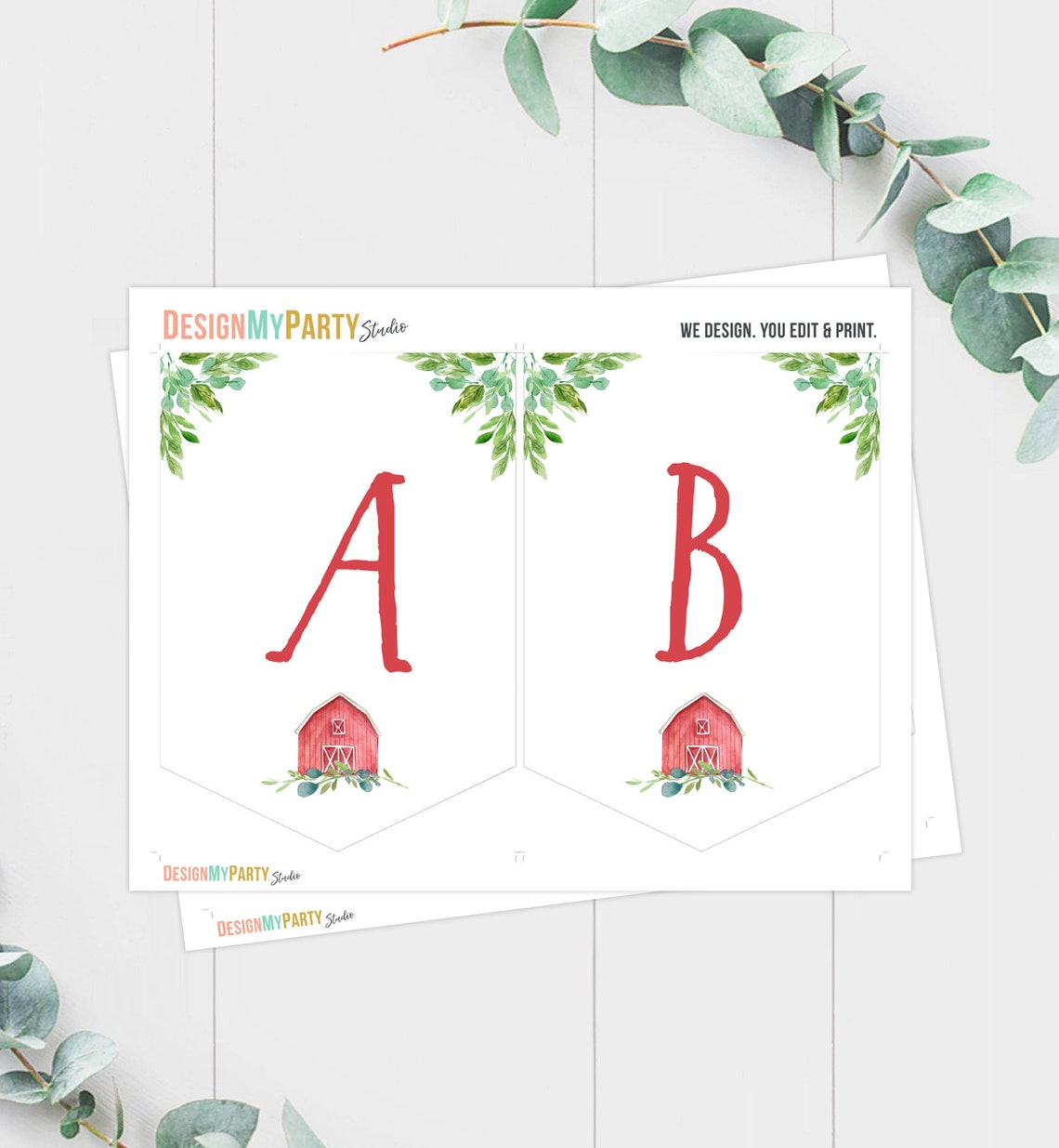 Farm Animals Birthday Banner A-Z Alphabet Numbers Banner Happy | Etsy