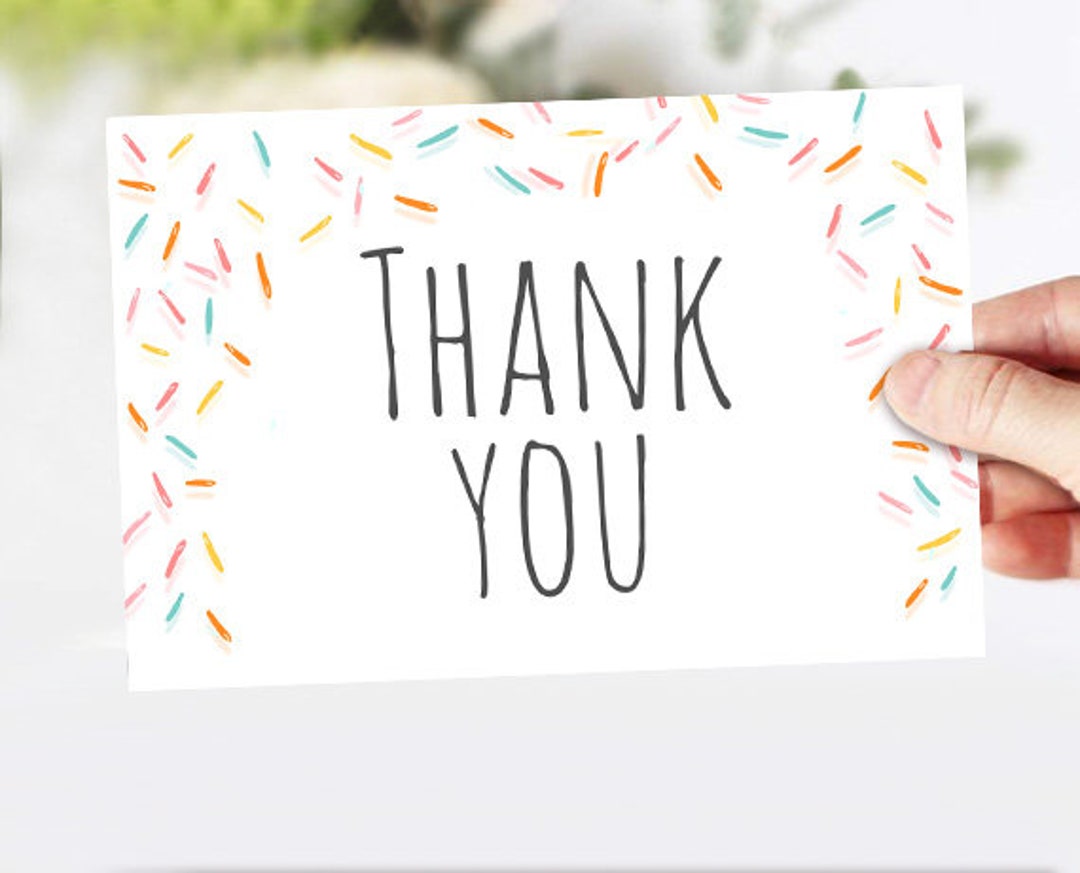 Baby Sprinkle Thank You Card Sprinkle Thank You Note 4x6 Baby Shower ...