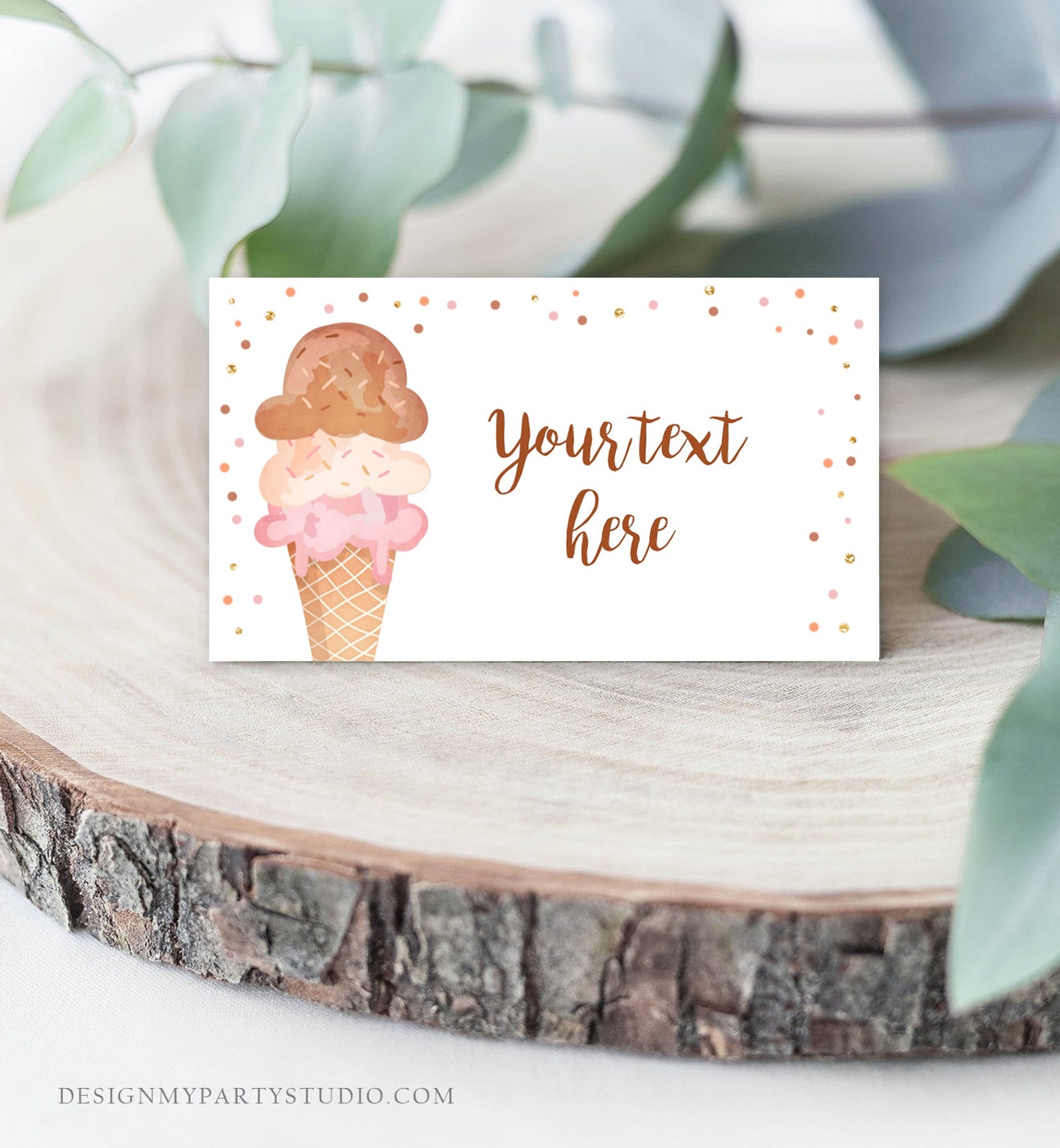 Editable Ice Cream Food Labels Ice Cream Birthday Food Cards - Etsy