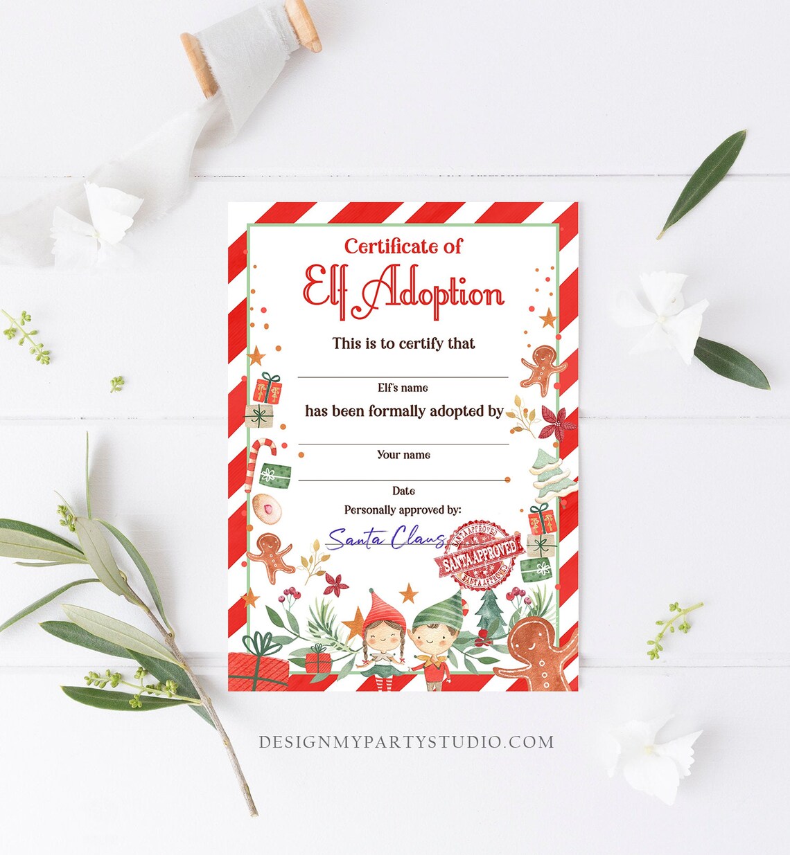 Editable Elf Adoption Certificate Adopt an Elf Letter Elf | Etsy