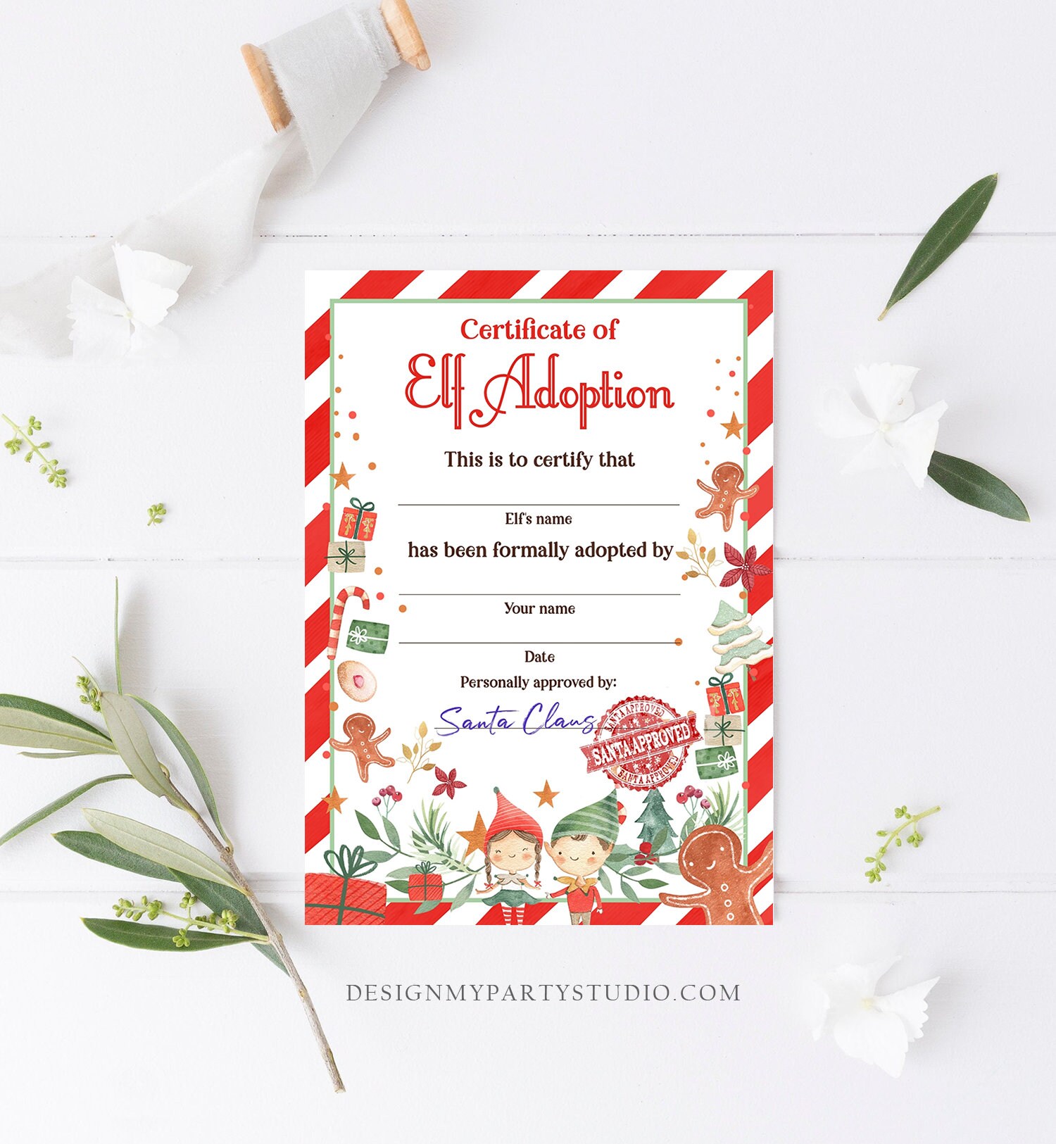 Editable Elf Adoption Certificate Adopt an Elf Letter Elf - Etsy