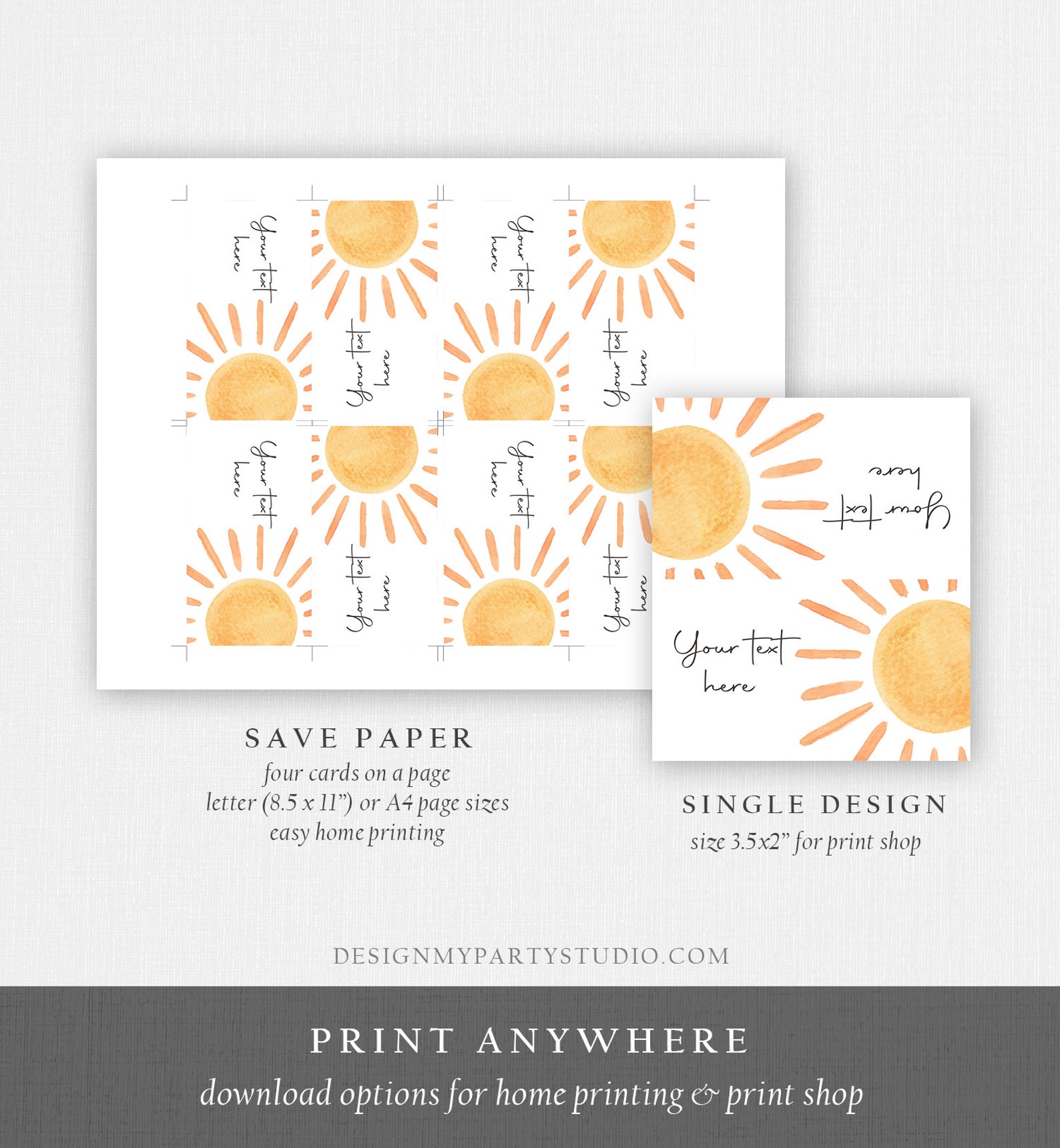 Editable Food Labels Sun Birthday Boho Sun Food Labels Place - Etsy