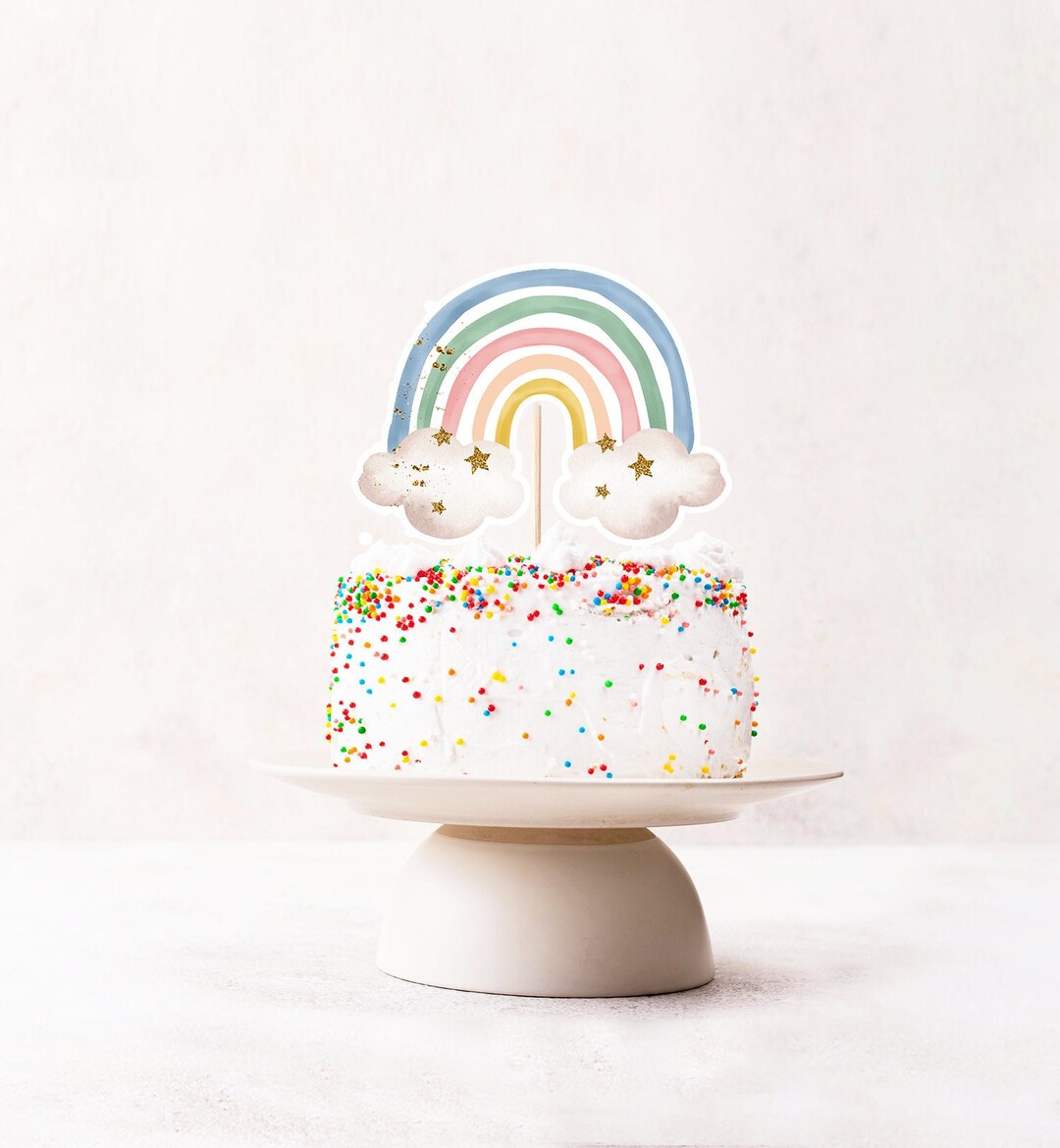 Rainbow Cake Topper Rainbow Centerpieces Toppers Birthday Party Boho ...