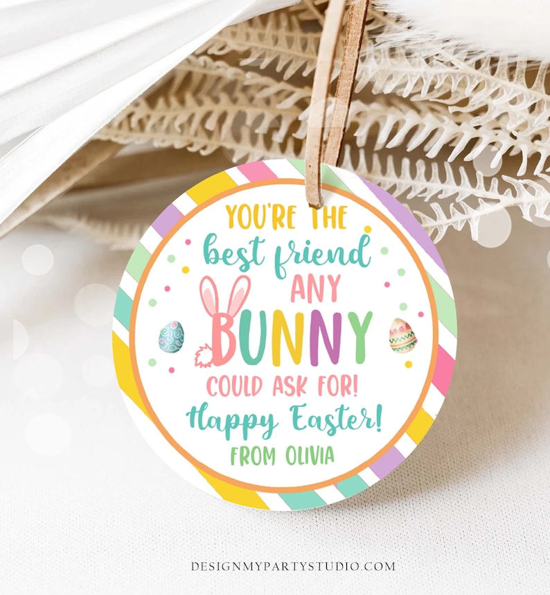 Editable Easter Gift Tags Easter You're the Best Friend Any Bunny Could ...