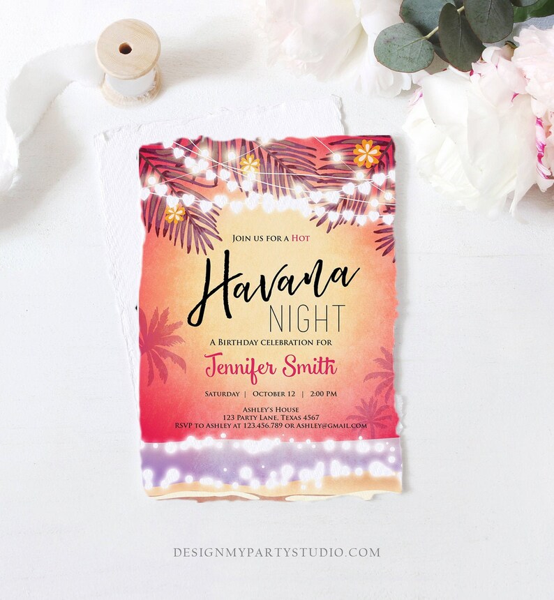 Editable Havana Nights Invitation Night in Havana Birthday | Etsy