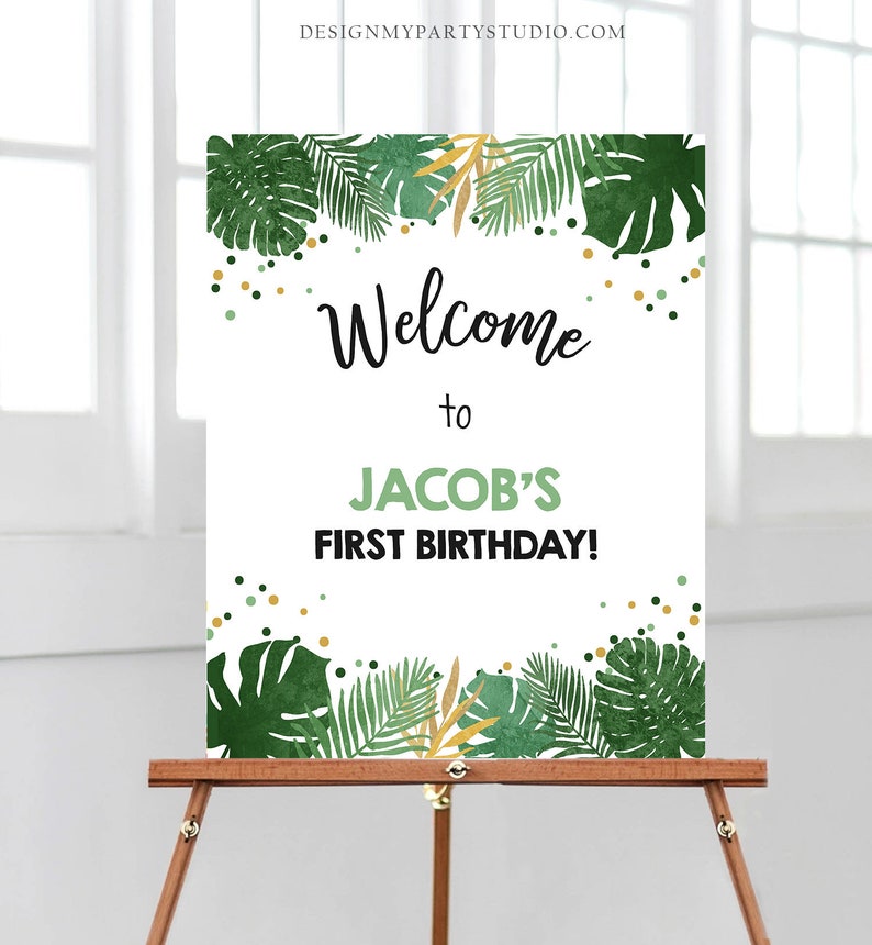 Editable Safari Animals Welcome Sign Wild One Poster Zoo - Etsy