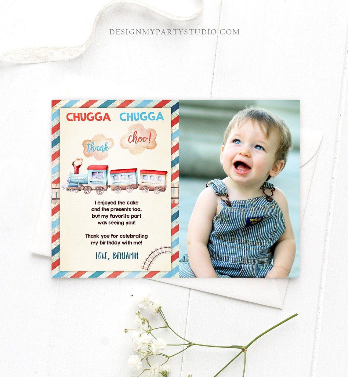 Editable Train Thank You Card Chugga Thank Choo Train Thanks | Etsy