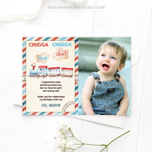 Editable Train Thank You Card Chugga Thank Choo Train Thanks Vintage ...