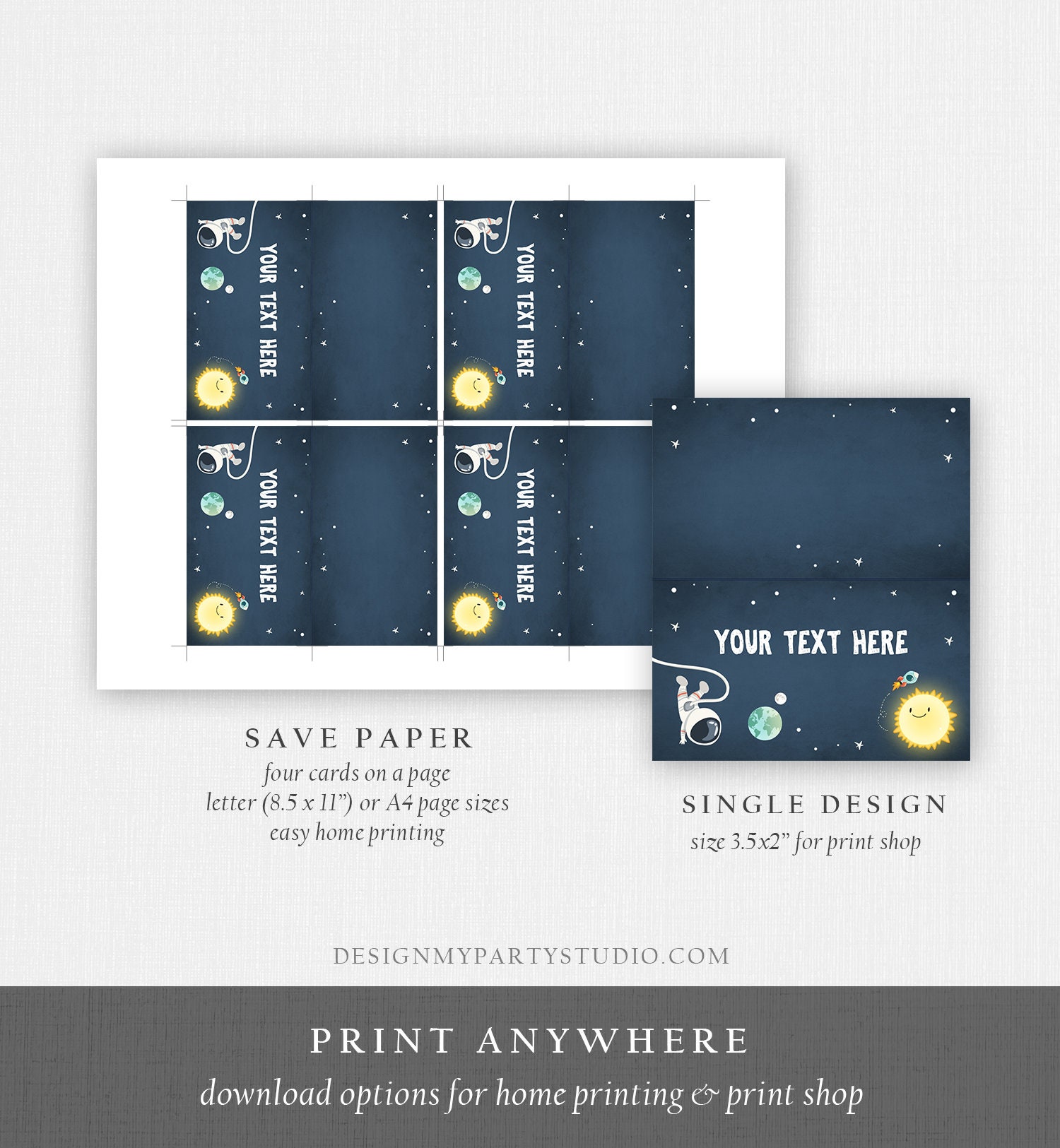 Editable Space Food Labels Galaxy Birthday Food Cards Tent - Etsy