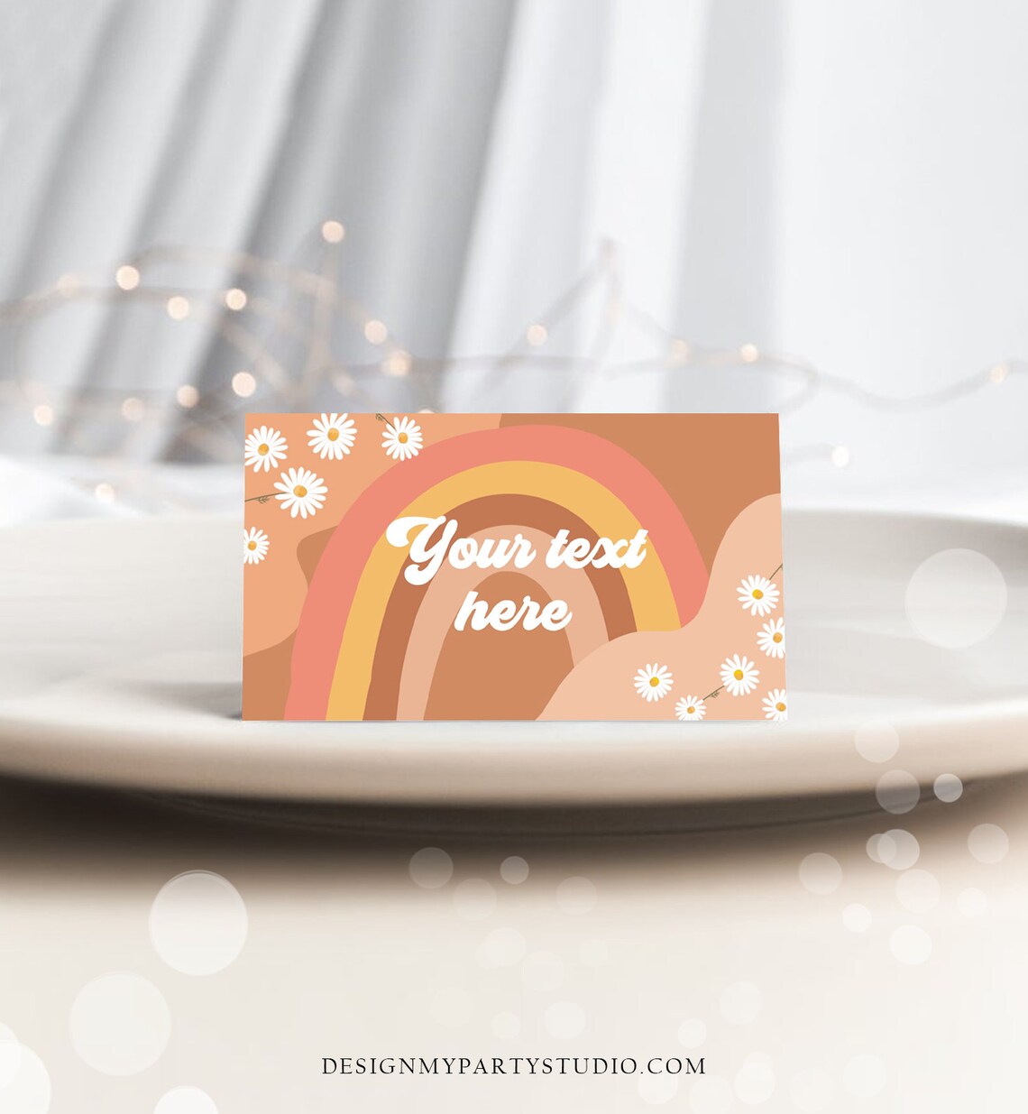 Editable Groovy Retro Daisy Food Labels Flower Power 70's - Etsy