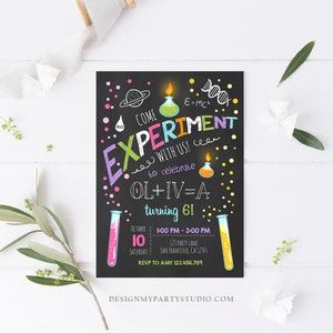 Editable Science Experiment Birthday Invitation Girl Experiment Party ...