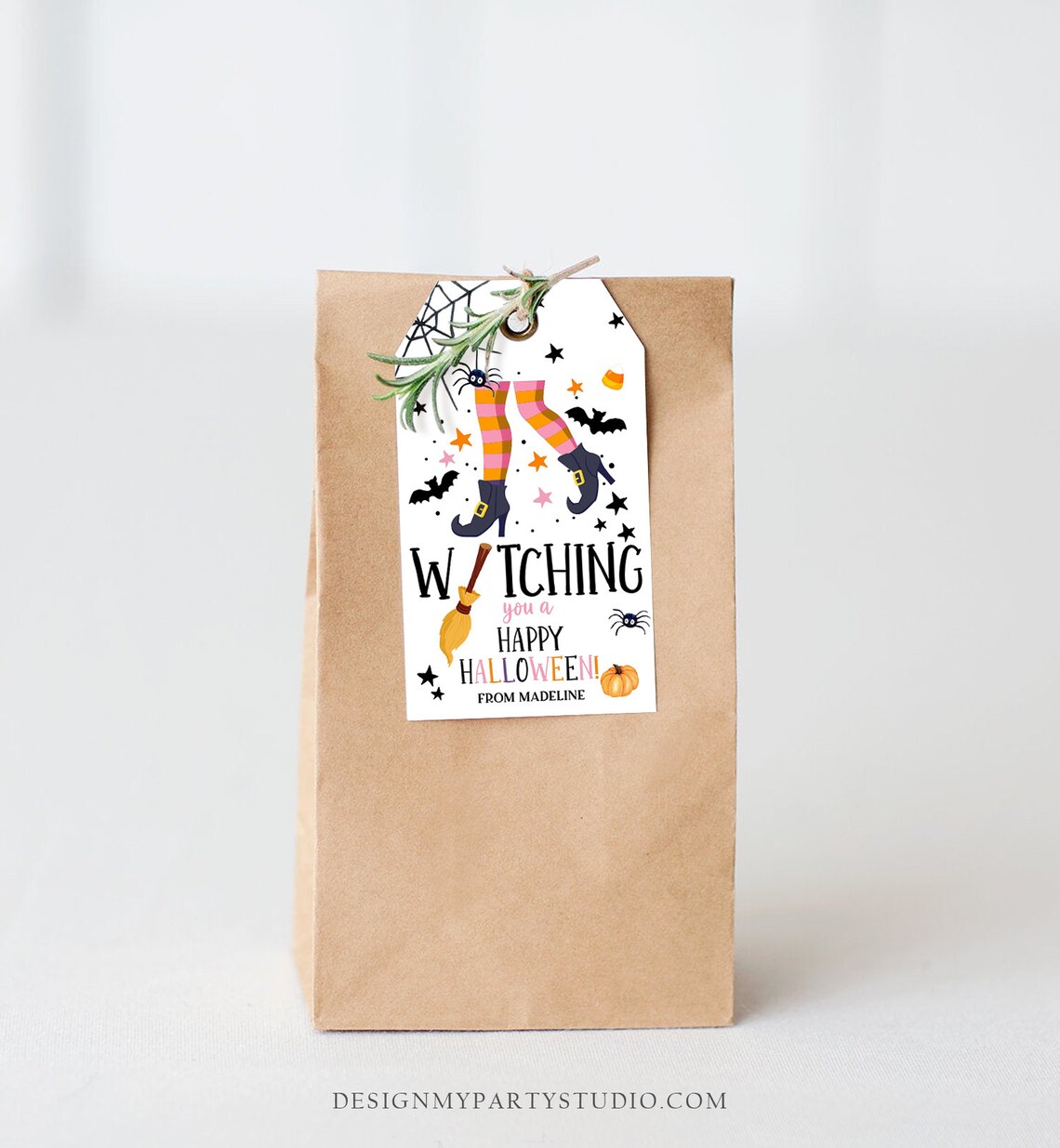 Editable Halloween Favor Tags Witching You a Happy Halloween Trick or ...