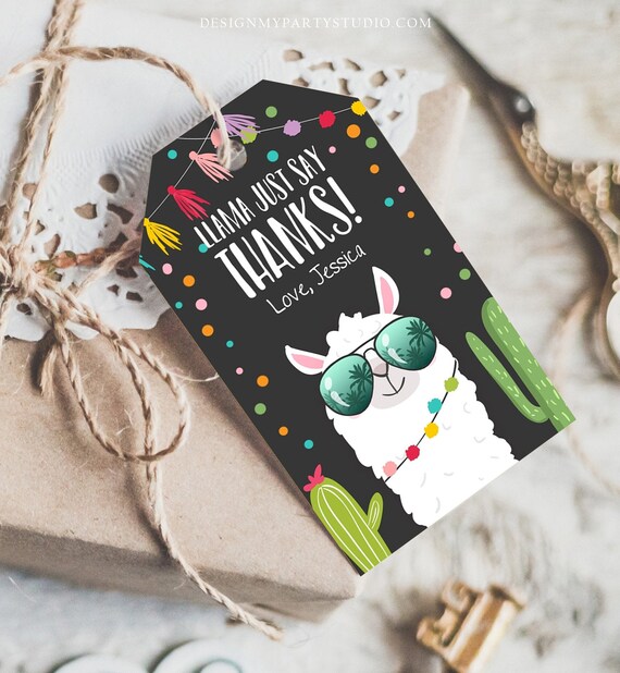 Editable Llama Favor Tags Llama Thank you Tags Fiesta Tags Cactus ...