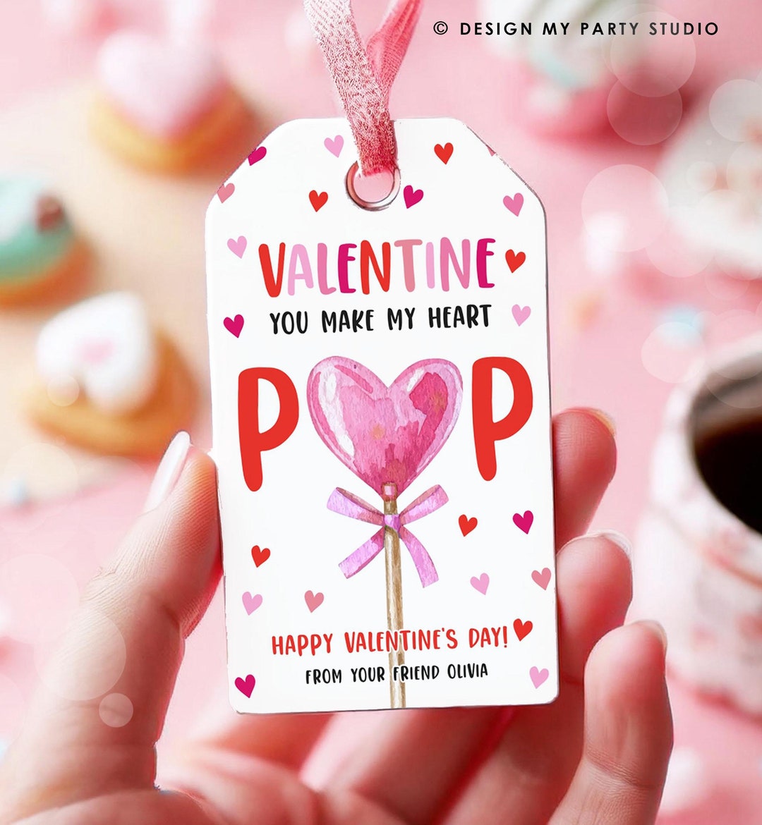 Editable Lollipop Valentines Tag Valentine's Day Gift Tag You Make My ...