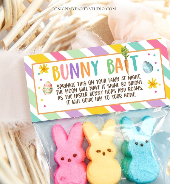 Editable Easter Bunny Bait Treat Bag Toppers Easter Favor Bag Easter ...