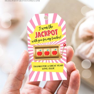 Editable Teacher Appreciation Gift Tags Jackpot Tag Teacher - Etsy