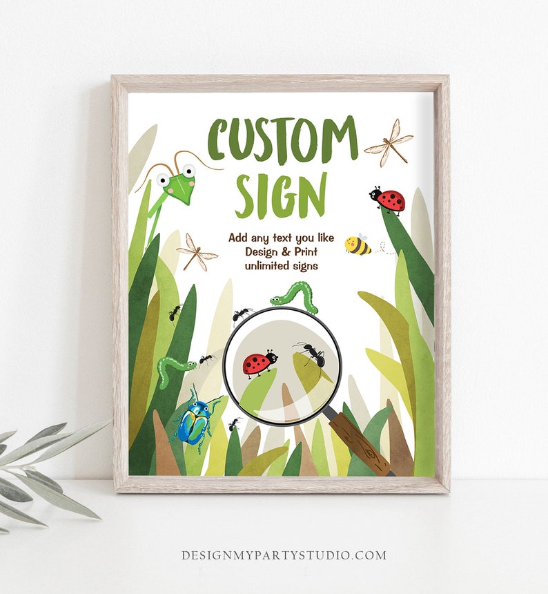 Editable Custom Sign Bug Birthday Sign Bugs Decor Bug Party - Etsy