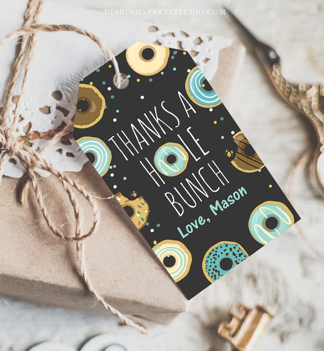Editable Donut Favor Tags Tags Donut Birthday Donut Thank You Tags A ...