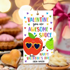 Editable You're Awesome Sauce Valentines Day Gift Tag Applesauce Fruit ...