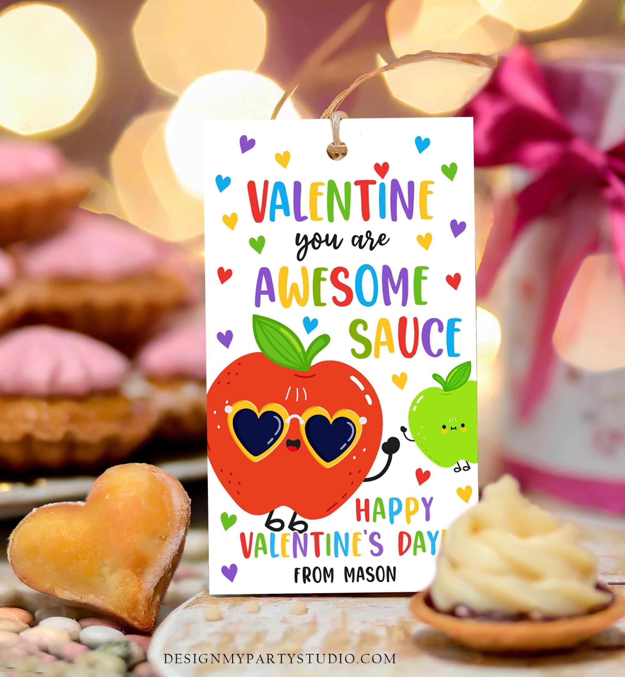 Editable You're Awesome Sauce Valentines Day Gift Tag Applesauce Fruit ...