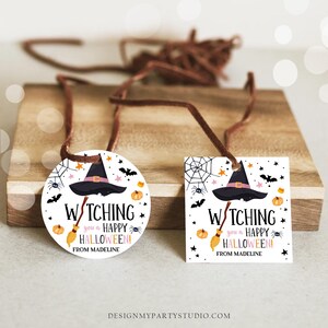 Editable Halloween Favor Tags Witching You a Happy Halloween Trick or ...