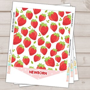 Strawberry First Birthday Banner Monthly Photo Banner Strawberry ...