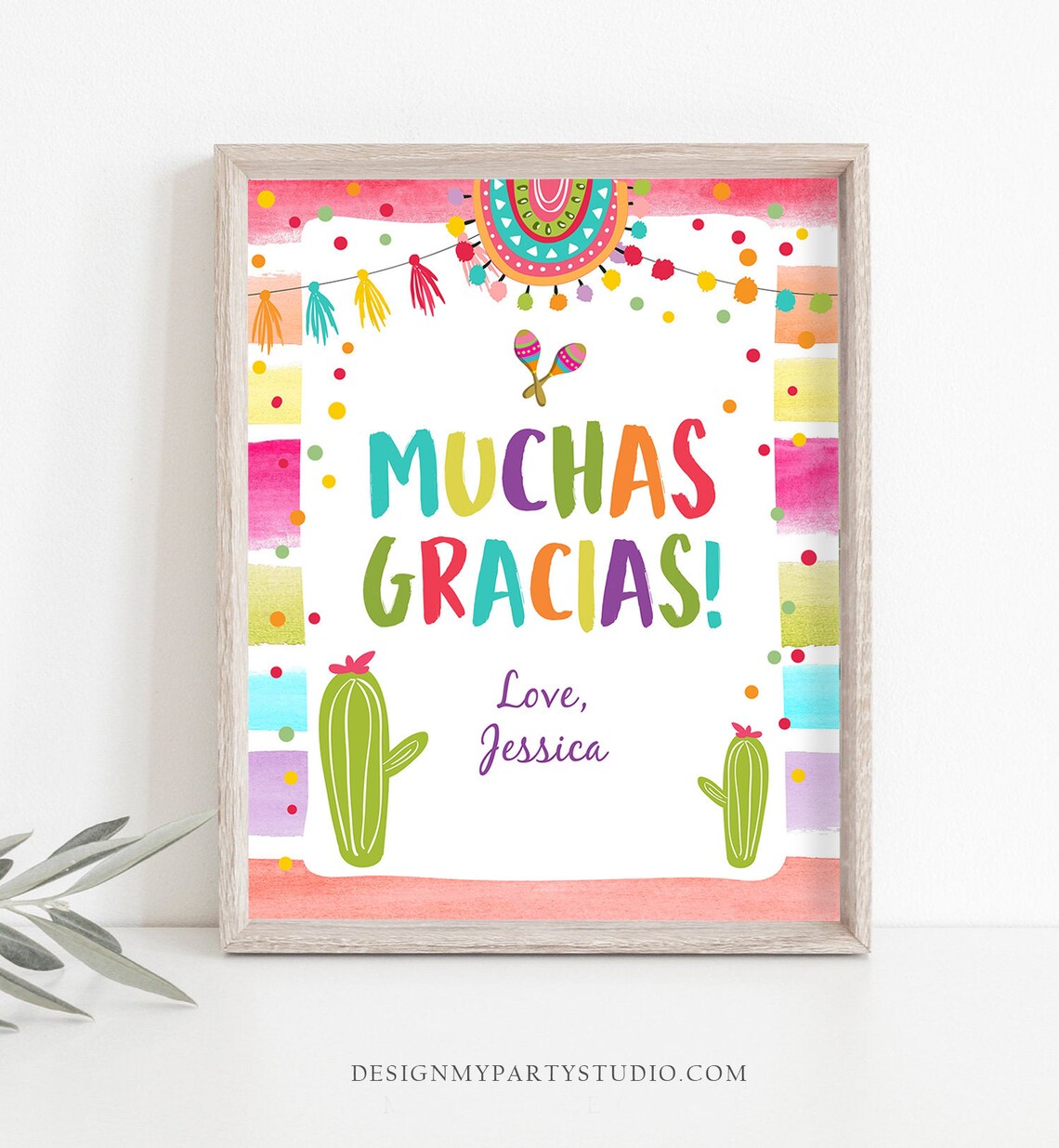 Editable Muchas Gracias Fiesta Thank You Sign Birthday Shower - Etsy