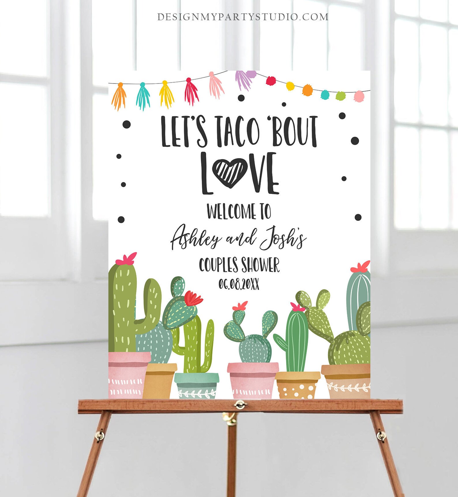 Editable Taco Bout Love Welcome Sign Couples Shower Cactus - Etsy