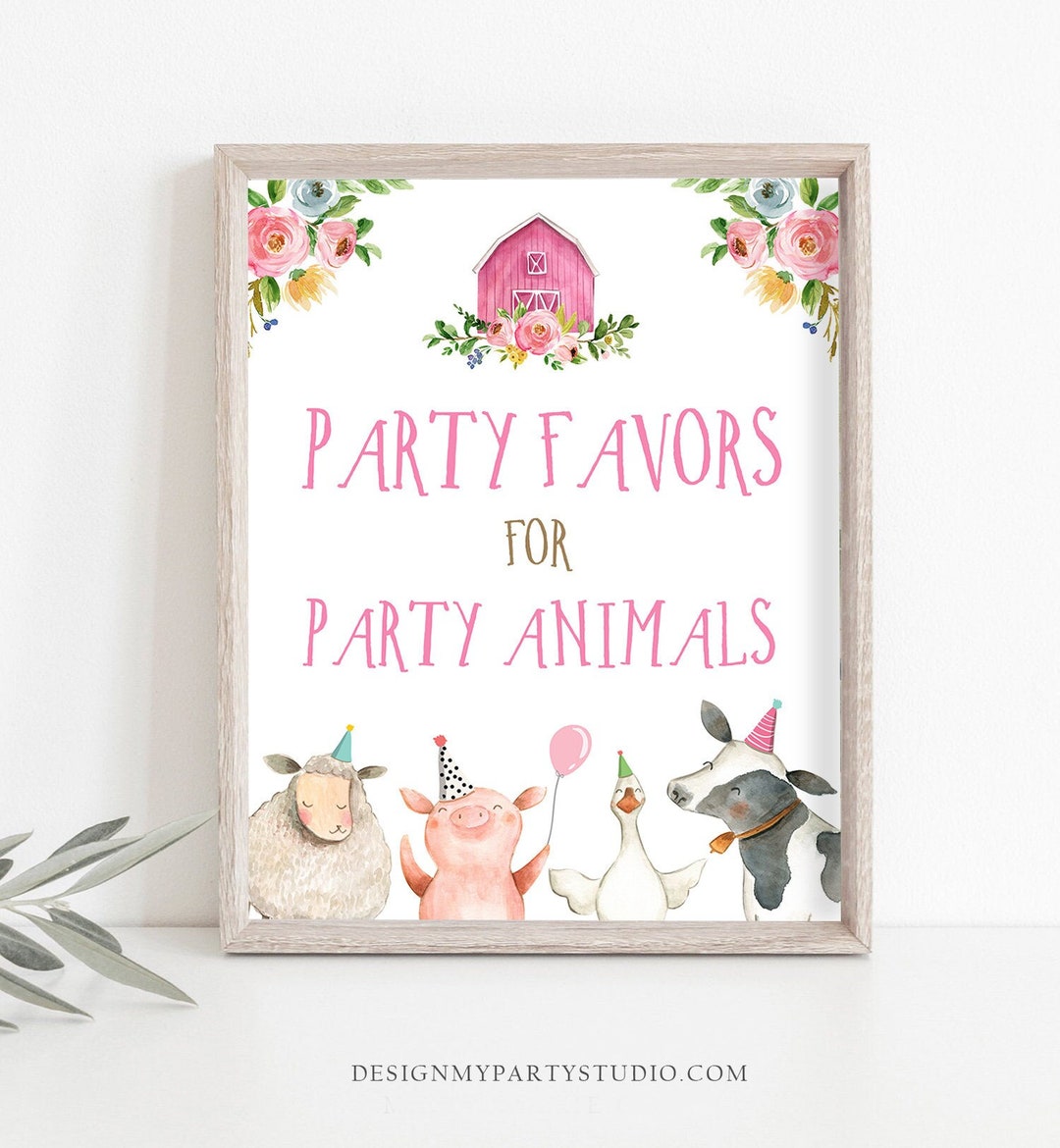 Party Favors Farm Animals Party Sign Farm Birthday Sign Zoo Barnyard ...