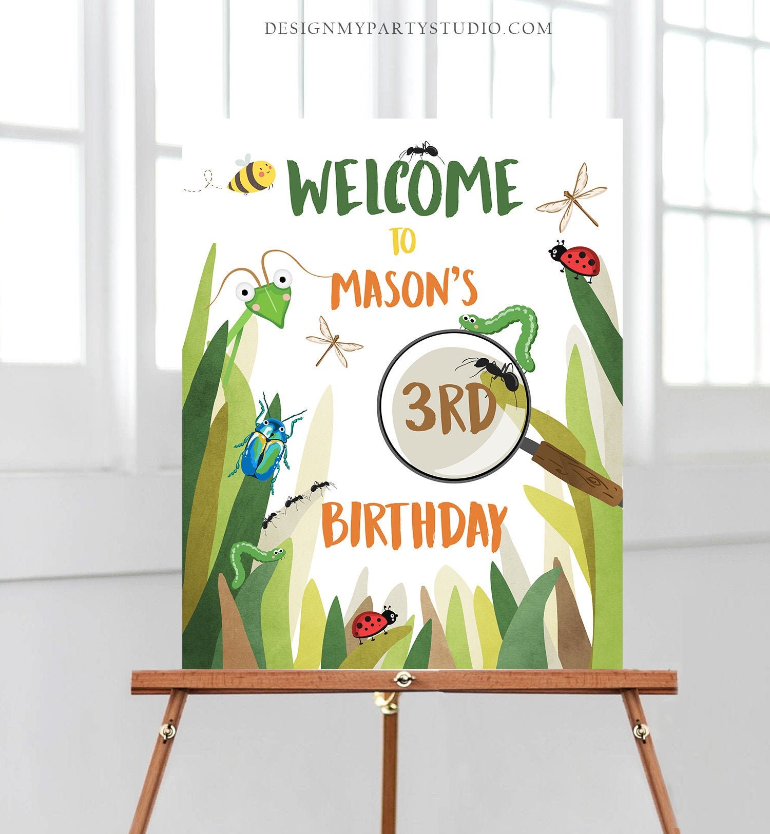 Editable Bug Birthday Welcome Sign Boy Bug Party Outdoor Bug - Etsy