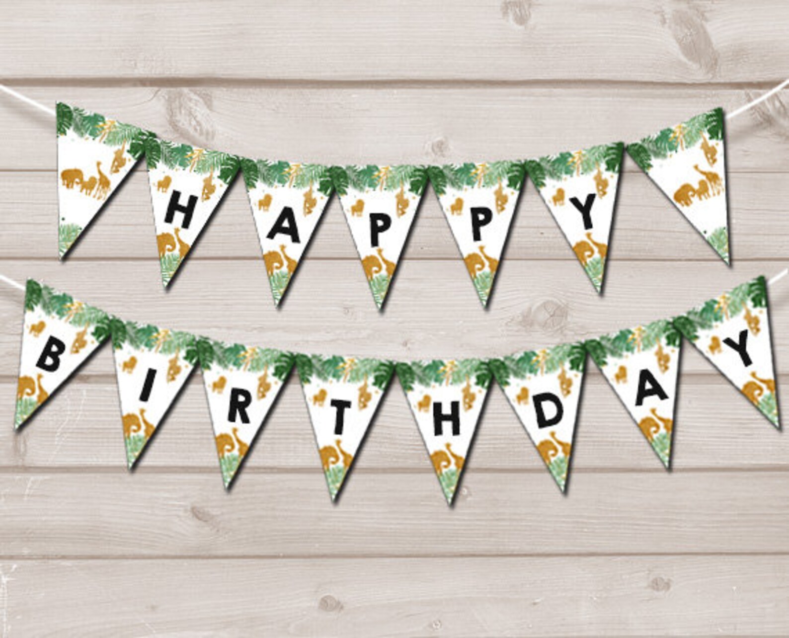 Happy Birthday Banner Wild One Birthday Banner Safari Animals | Etsy