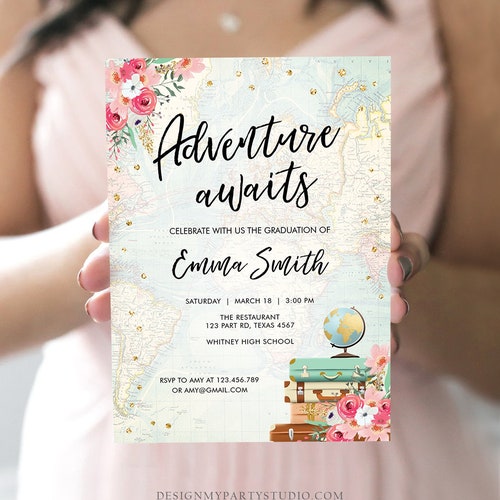 Travel Theme Graduation Party Invitation College Graduation - Etsy