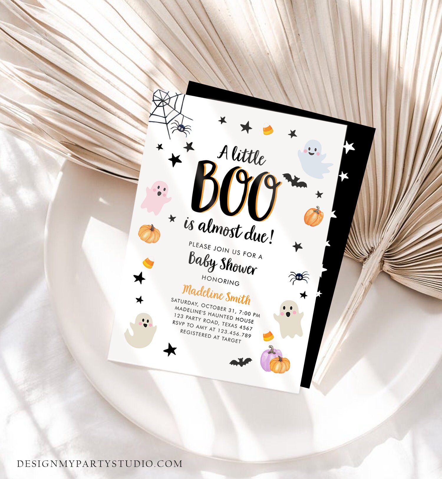 Editable Boo Baby Shower Invitation Cute Halloween Baby Shower - Etsy