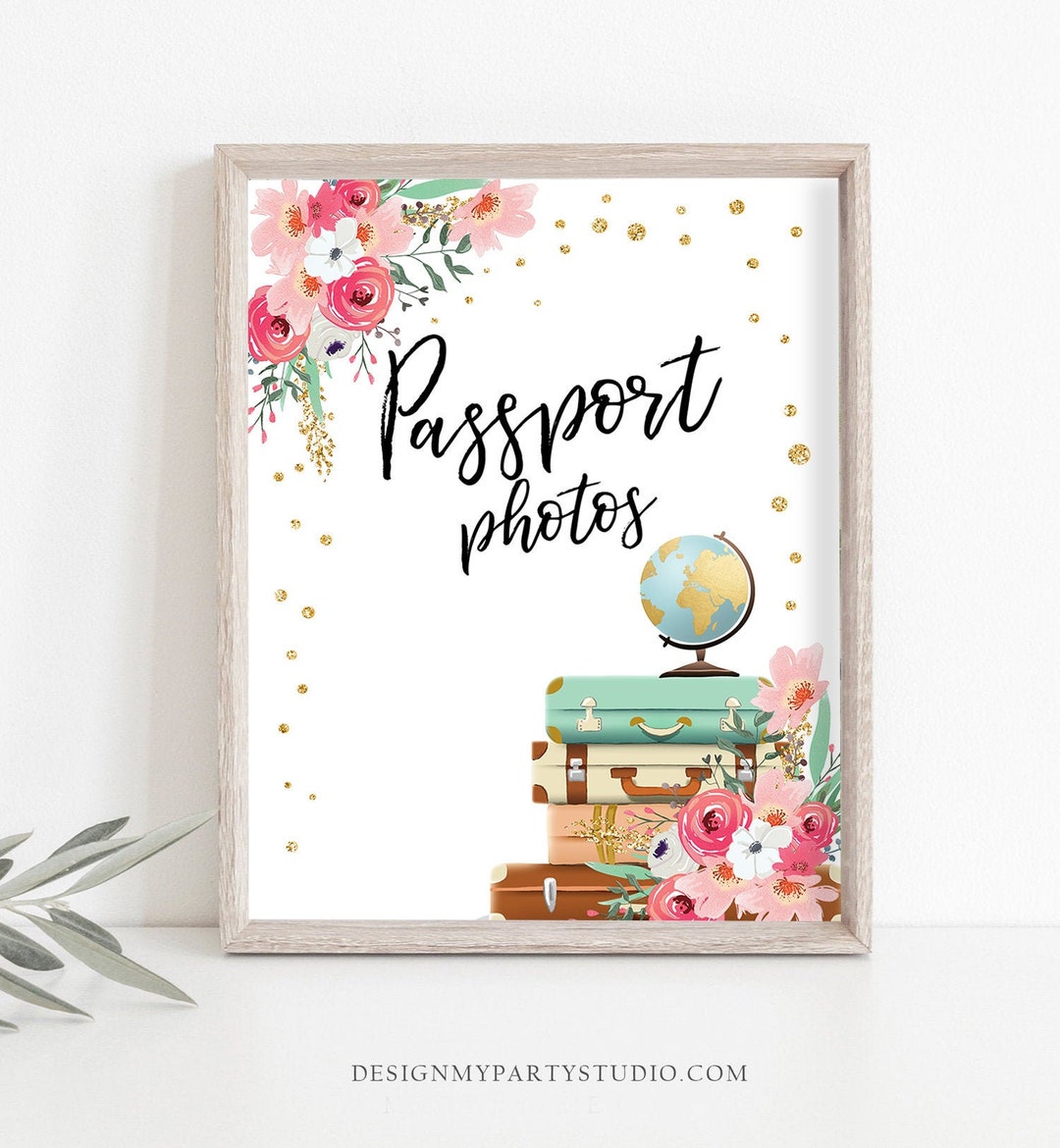 Passport Photos Sign Miss to Mrs Travel Bridal Shower Wedding - Etsy